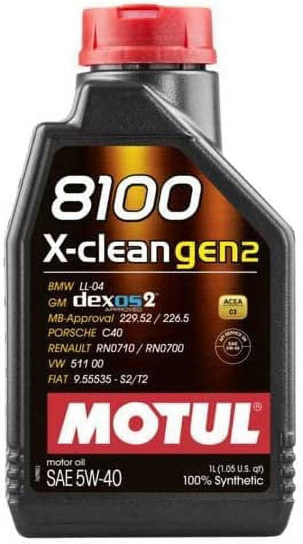 Motul 8100 X-Clean Gen2 5W40 (1 Liter) - Walmart.com