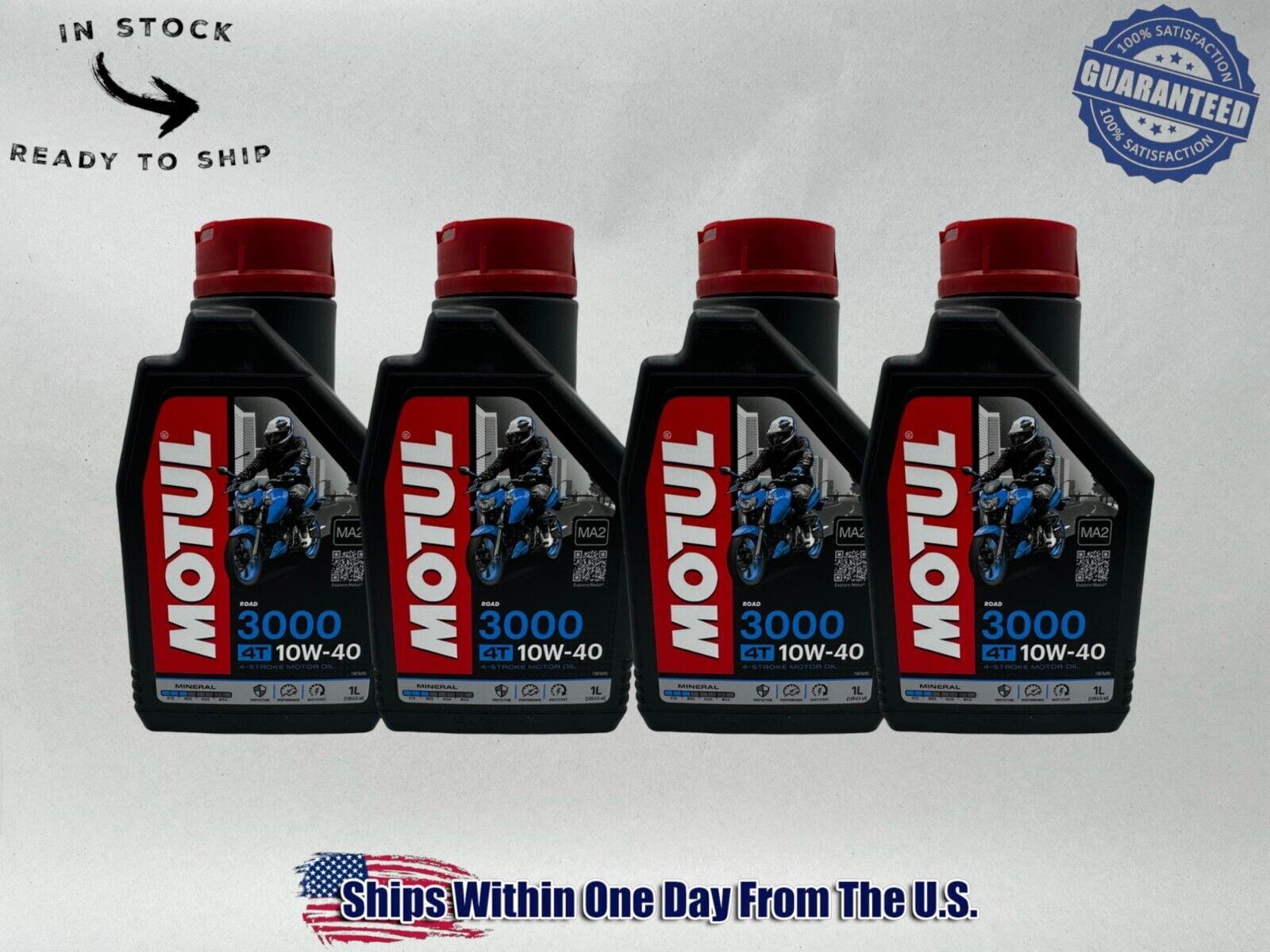 Motul Genuine OEM Motul 3000 4T 10w-40 Standard Motorcycle Oil MOT30 ...