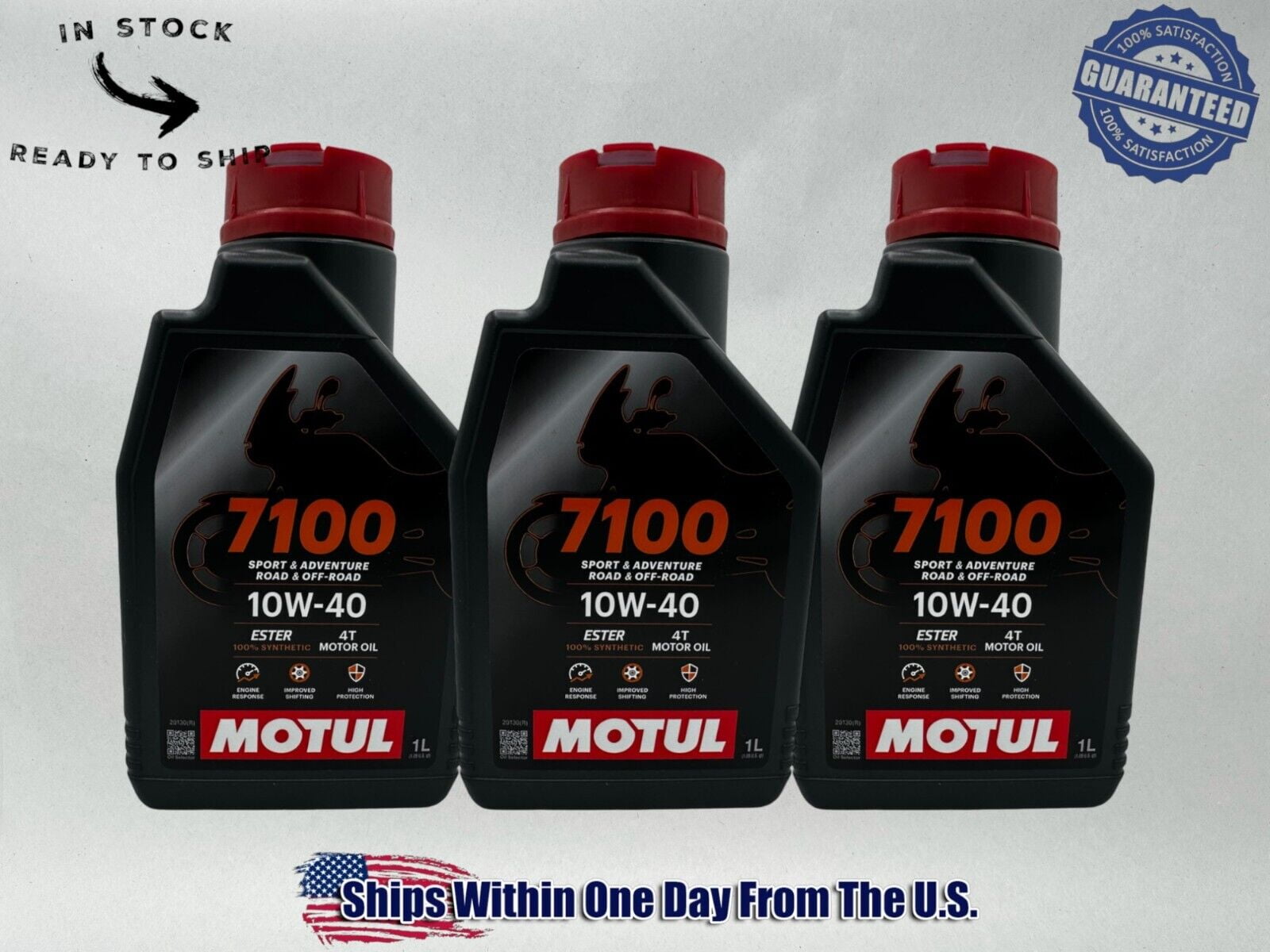Motul OEM Motul 7100 4T 10w-40 Full Synthetic Motorcycle Oil 3601-0064 ...