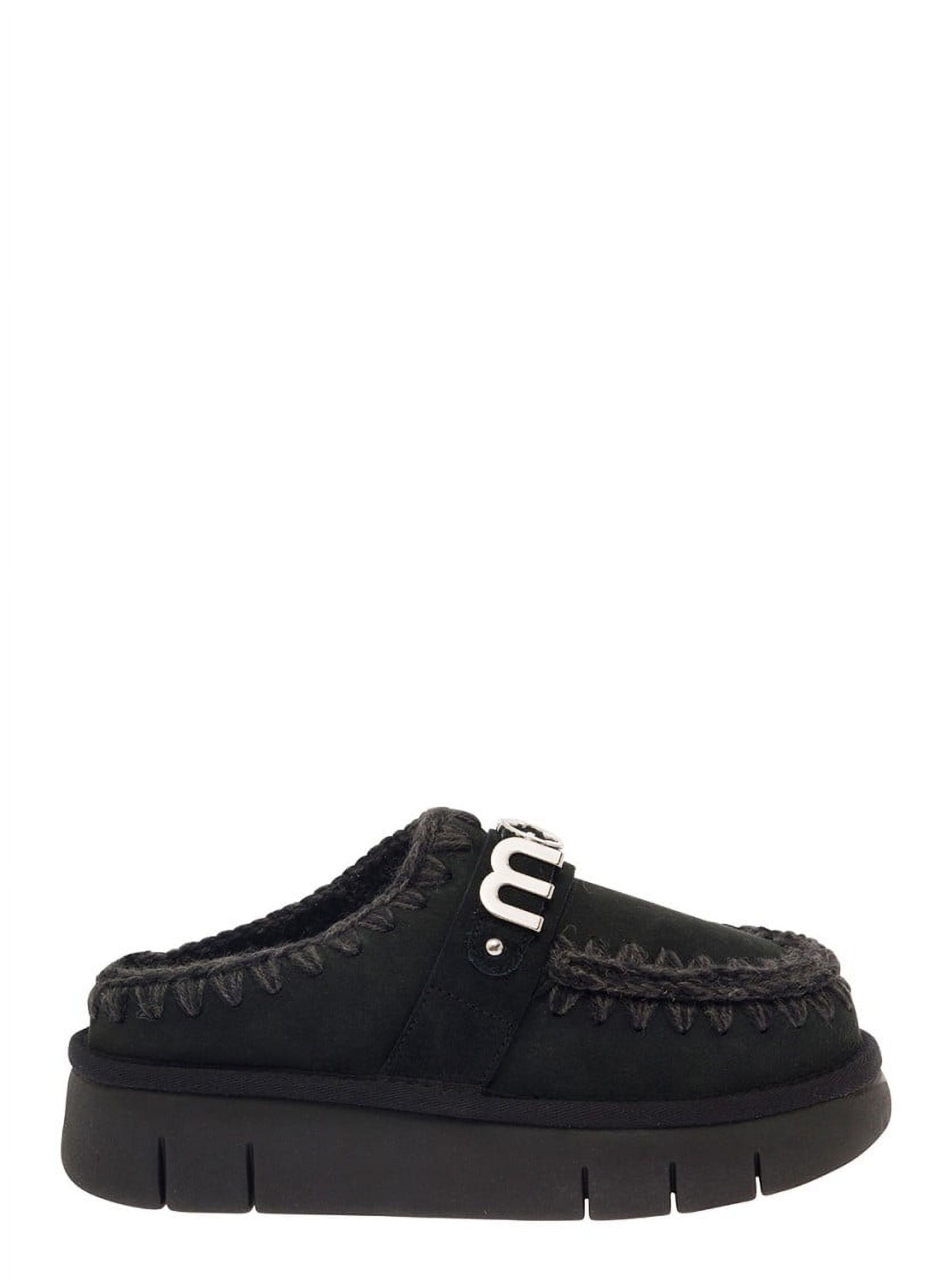 Mou Female Bounce Clog Metal Logo Black Sizes IT 34-50 2/3 - Walmart.com