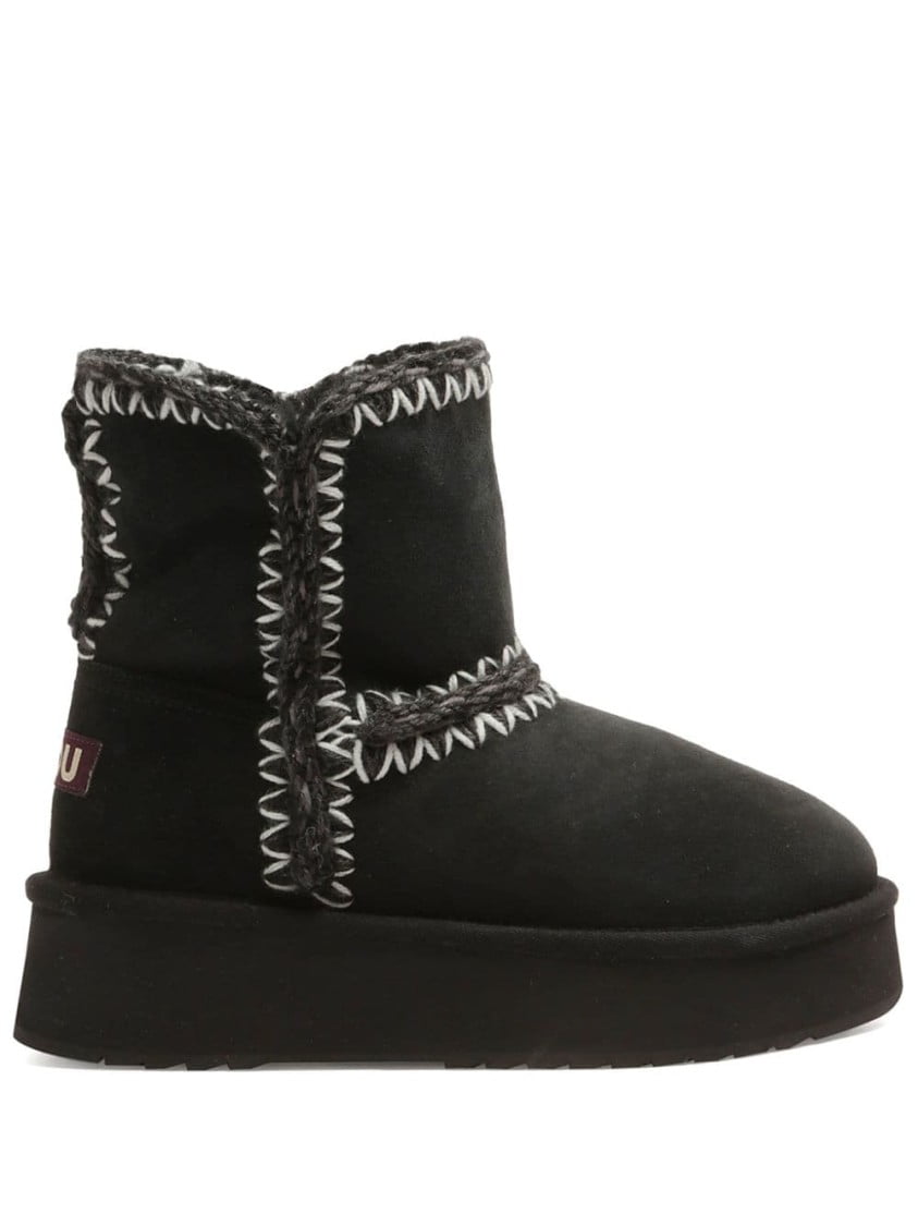 Mou Double Face Sheepskin Boots Black (Women's) - Walmart.com