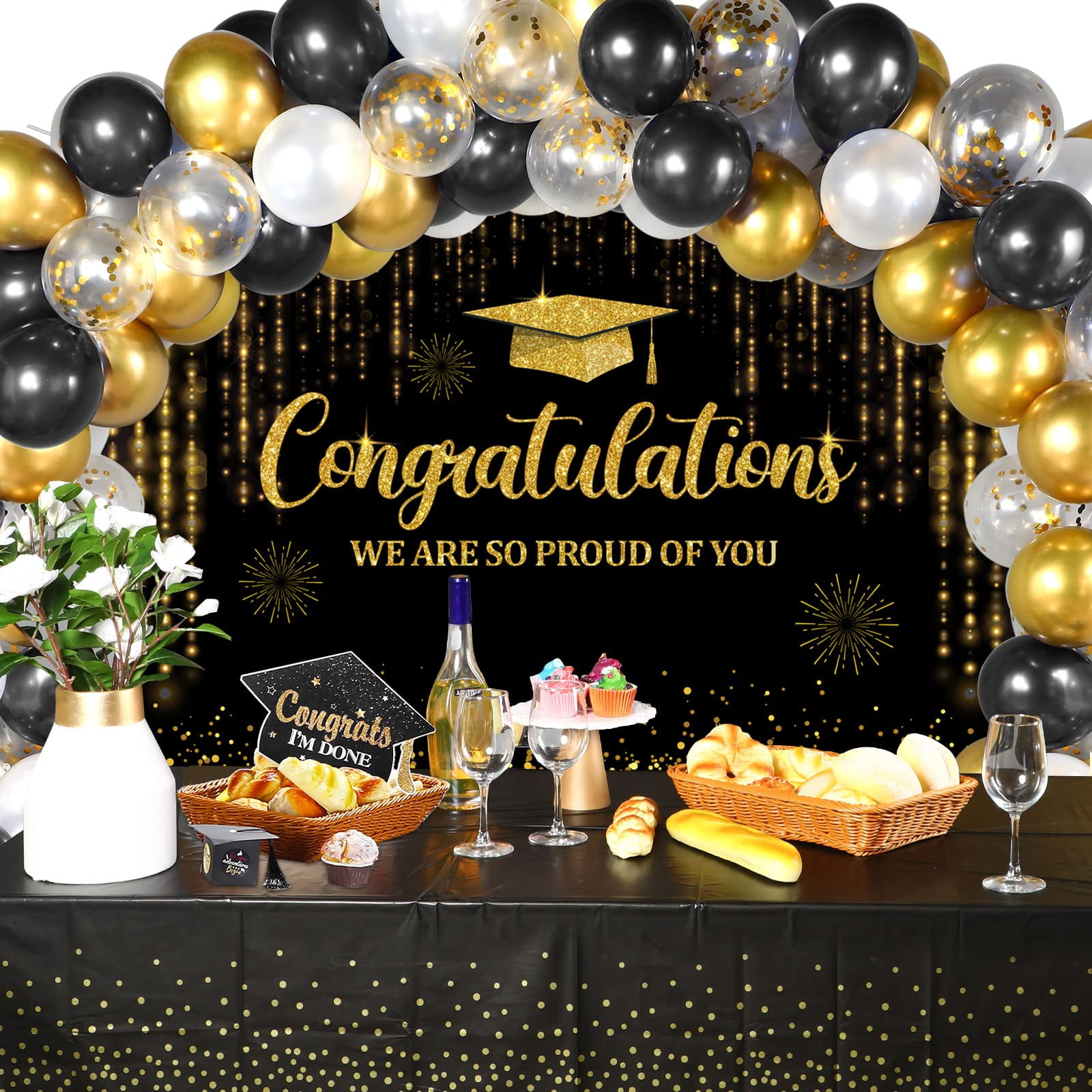 Moukeren 2025 Graduation Decorations Congratulation Party Supplies ...