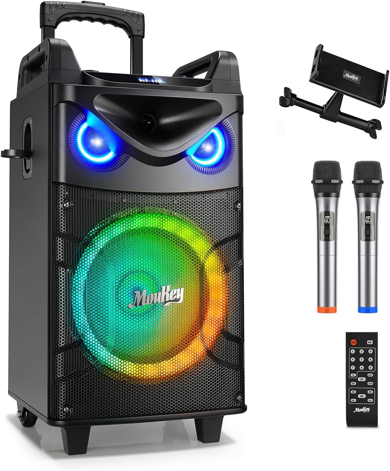 "Moukey Portable Karaoke Machine, 12"" Woofer 650W, Bluetooth PA ...