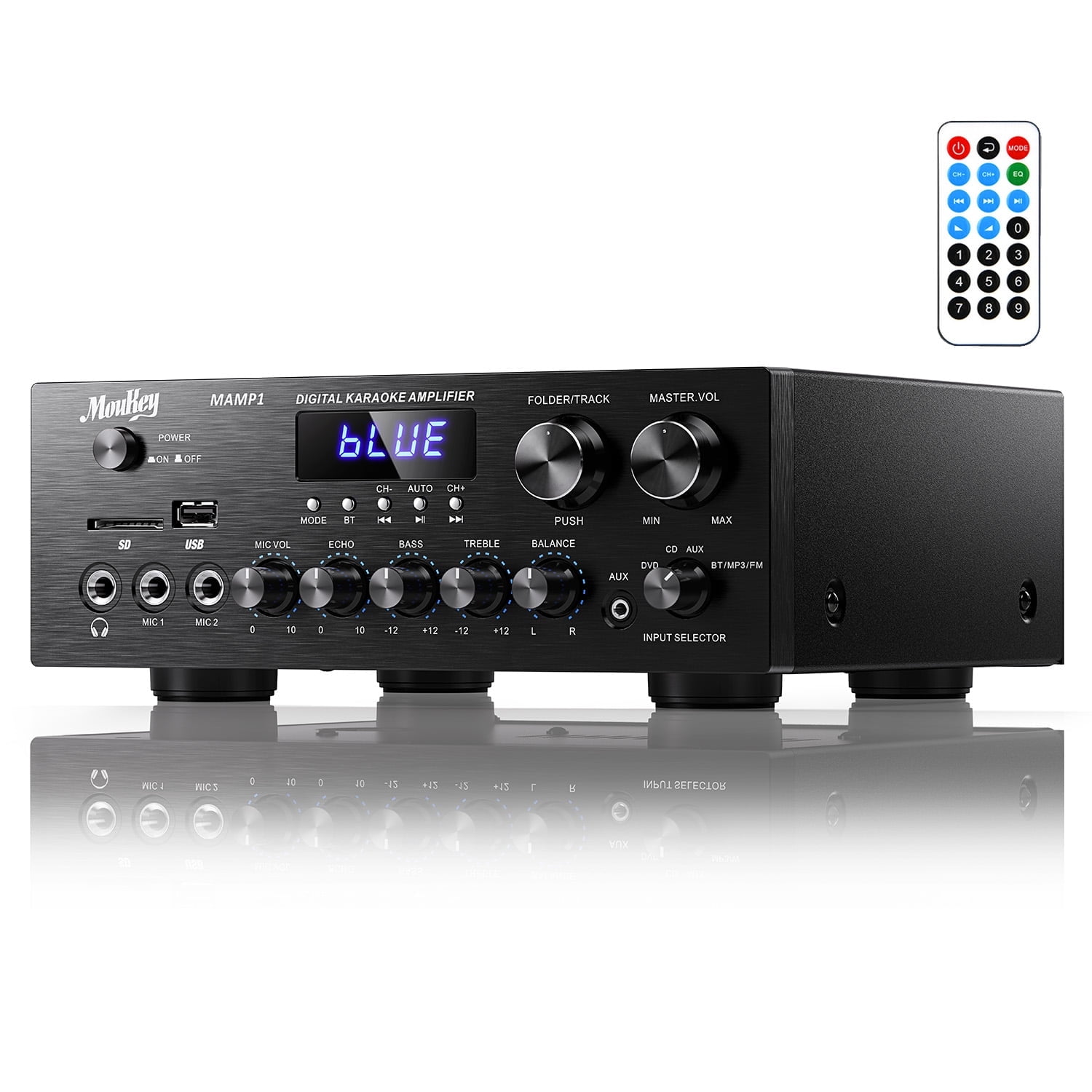 Moukey Stereo Receivers, 2 Channel Power Audio Amplifier Stereo System ...