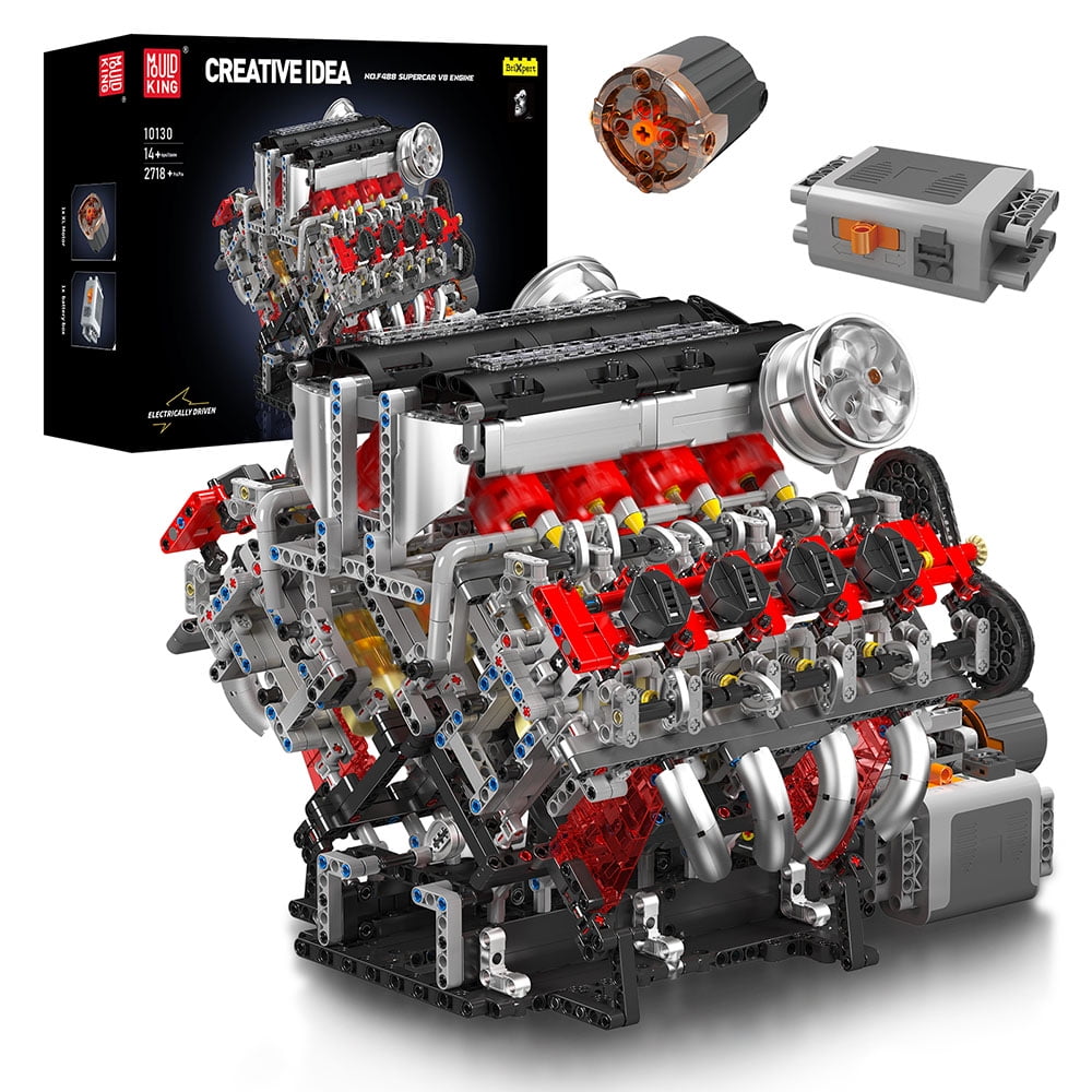 Mould King 10130 V8 Engine Model kit That Runs - Build Your Own STEM V8 ...