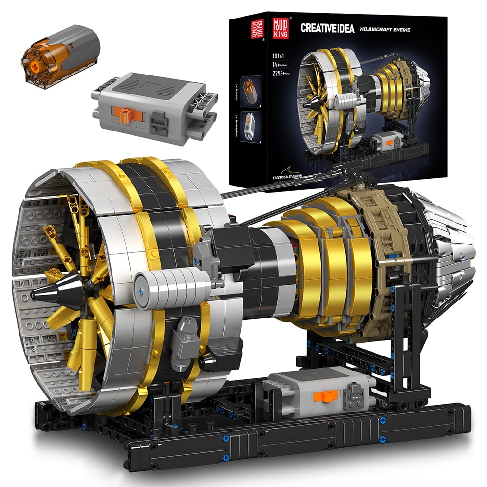 Mould King 10141 MOC Engineering Aircraft Engine Kit - Technology Clamp Blocks, Battery Box ...