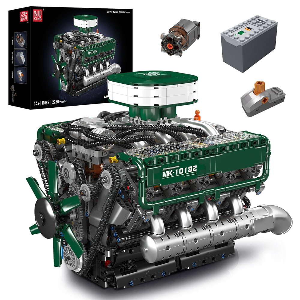 Mould King 10182 V8 Engine Model Kit That Run, Build Your Own Tank ...