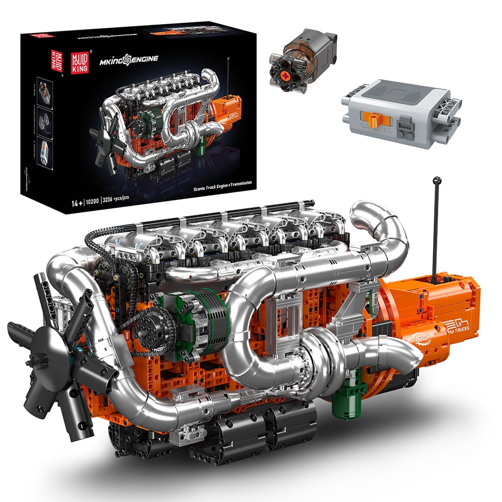 Mould King 10200 V8 Engine Model Kit for Truck, MOC Engine Model Kit ...