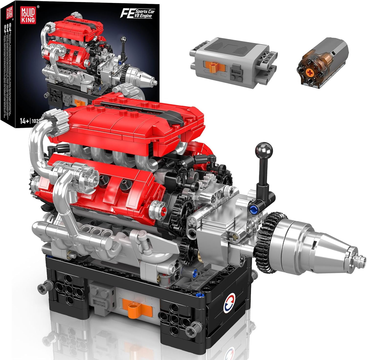 Mould King 10204 V8 Engine Model Kit That Works - DIY Car Engine ...