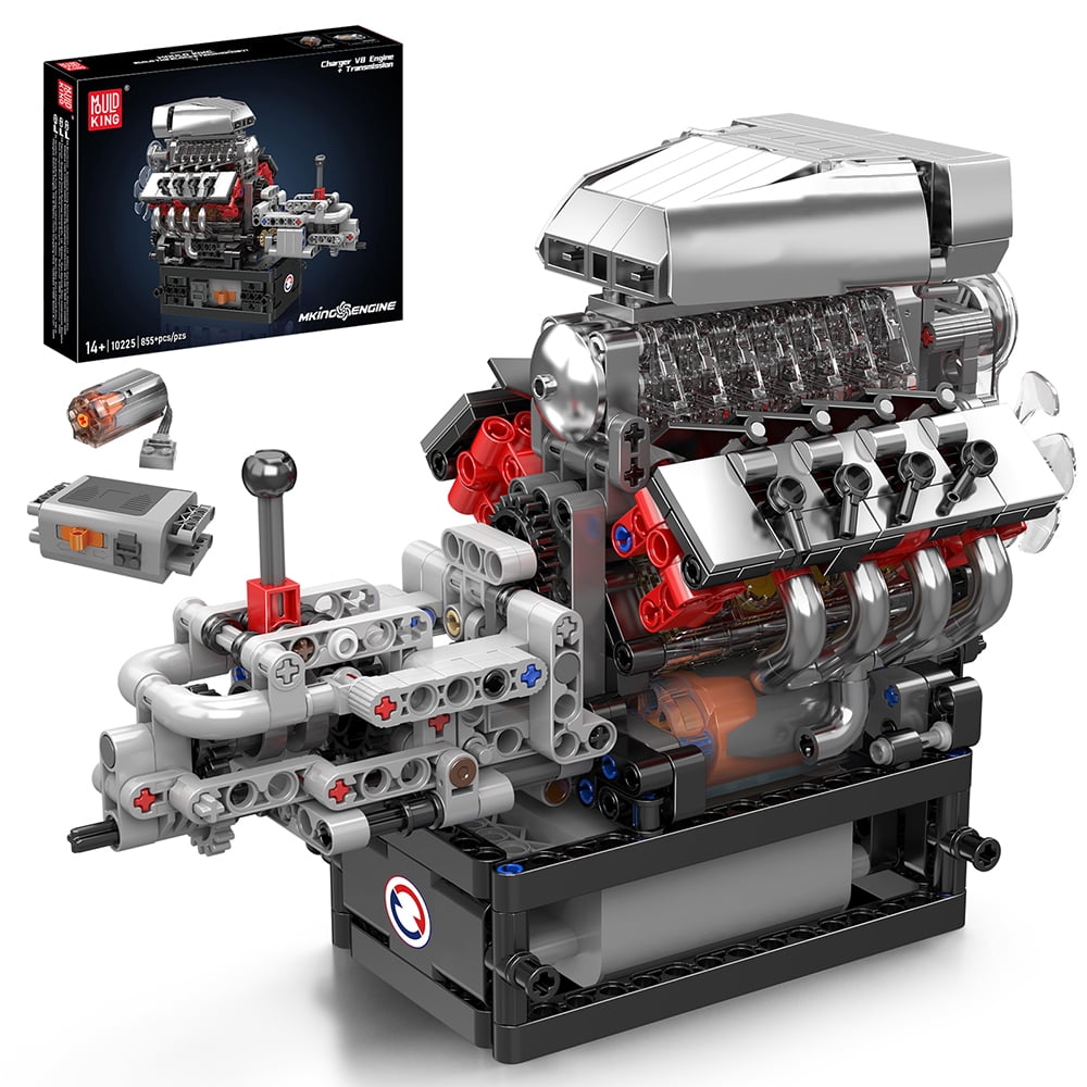 Mould King 10225 Dodge V8 Engine Building Kit with Gearbox, 855+ Pieces ...