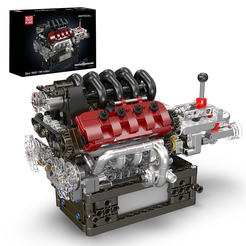 Mould King 10227 V8 Engine Model Kit, 787+Pcs Mini V8 Engine Kits That ...