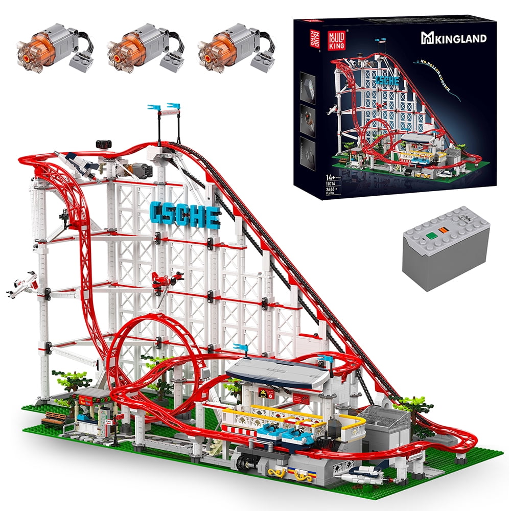 Mould King 11014 Roller Coaster Building Kit, Amusement Park Funfair ...