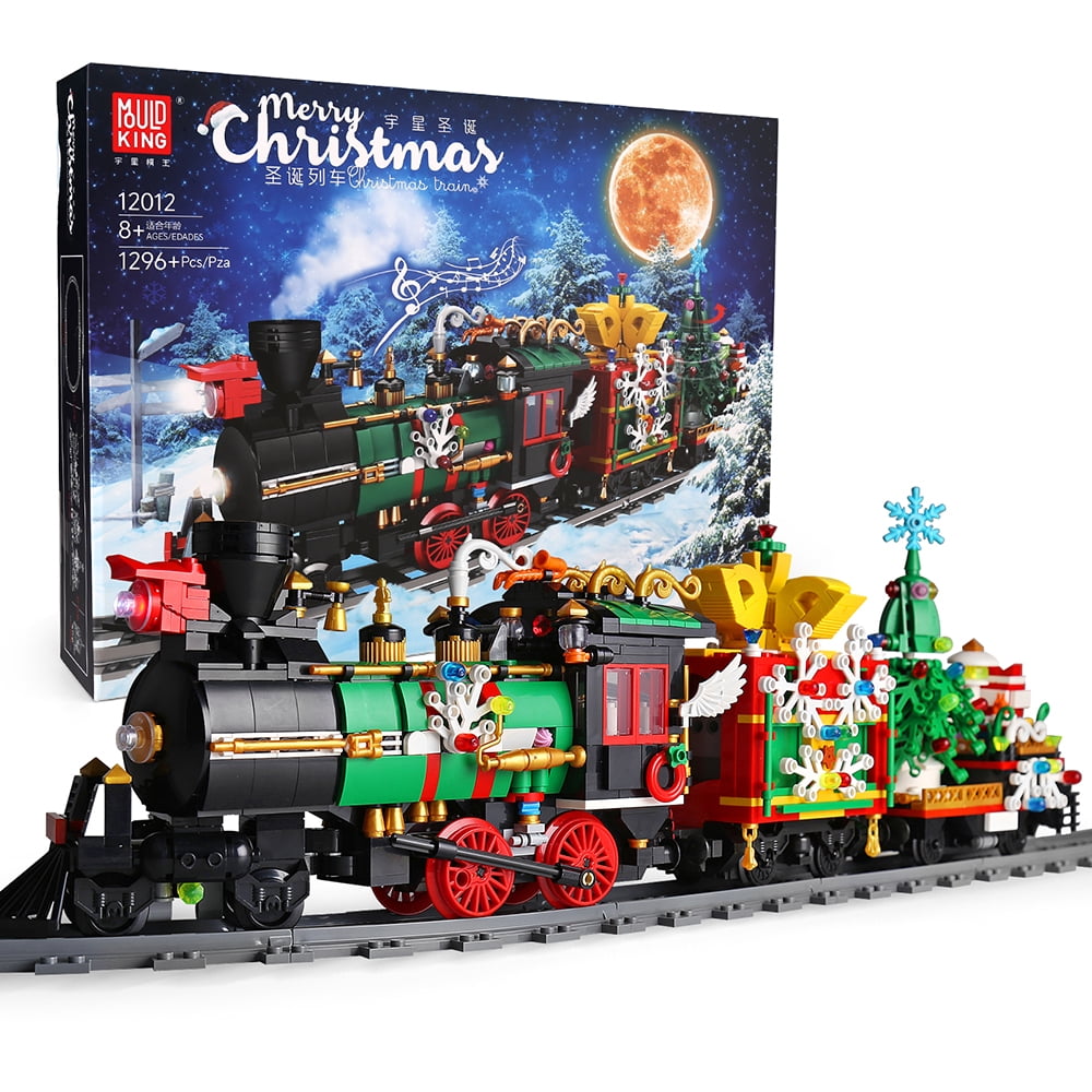 Mould King 12012 Winter Holiday Train Model, 1296 Pieces, Audio, Tracks ...