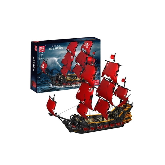 Mould King 13109 Red Pirate Ship Pirates of the Caribbean Queens Ann ...