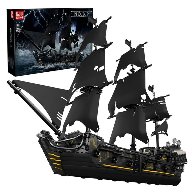 Free Shipping! Mould King 13111 The Black Pearl Sailing Ship Model ...