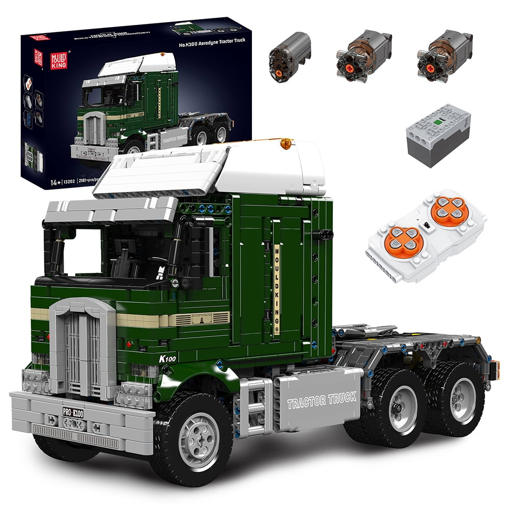 Mould King 13202 Pneumatic K100 Tractor Truck Building Kit,APP Dual ...