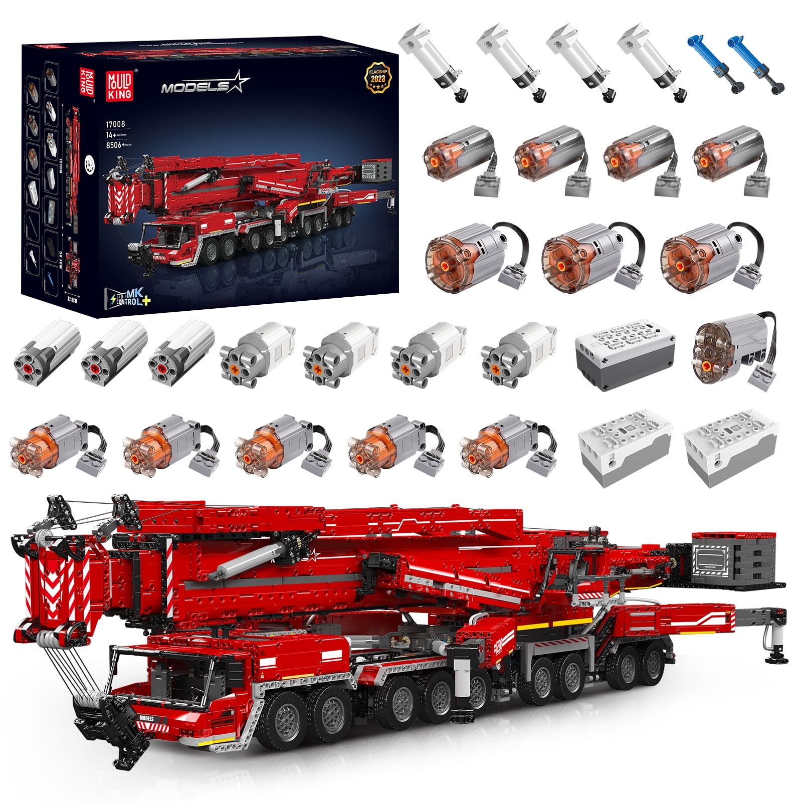 Mould King 17008 Motorized Crane Truck Building Block Set, 8506 PCS ...