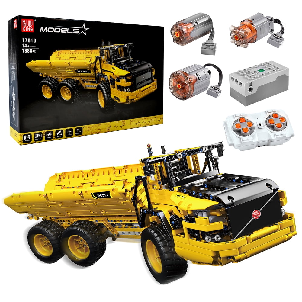 Mould King 17010 Technical Car Toys Yellow RC Dump Truck Building Block Model Audlt Kid, Yellow ...