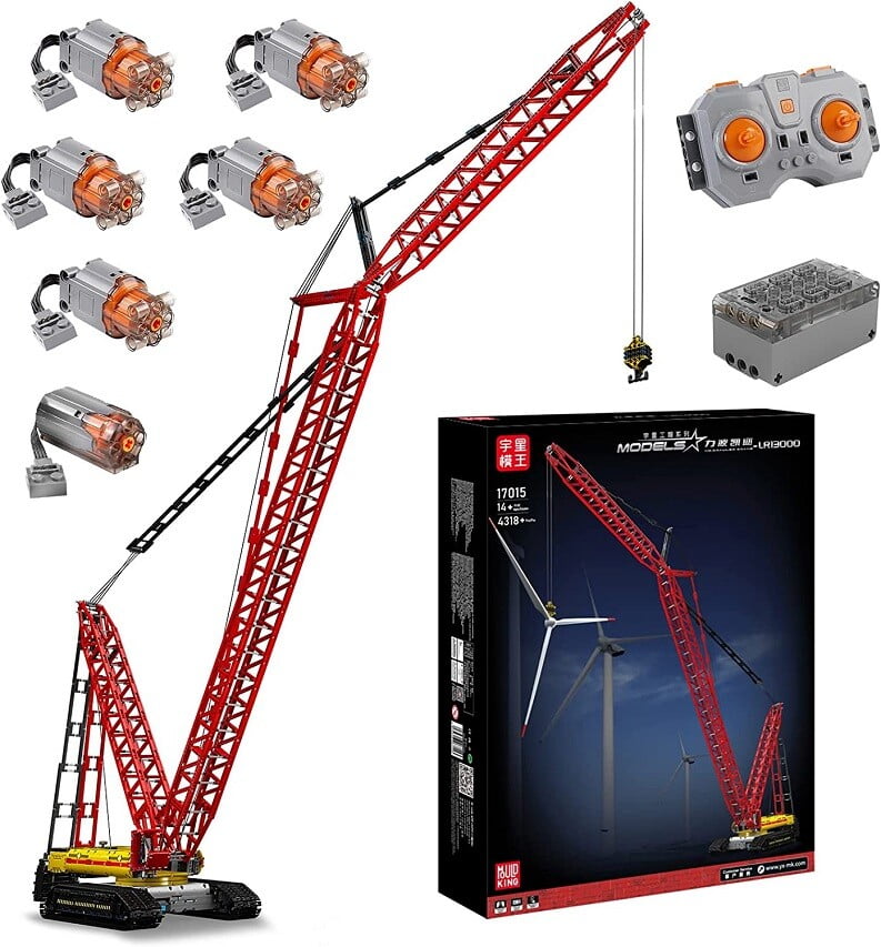 Mould King 17015 Crawler Crane Building Block Remote Control Motor Kit ...