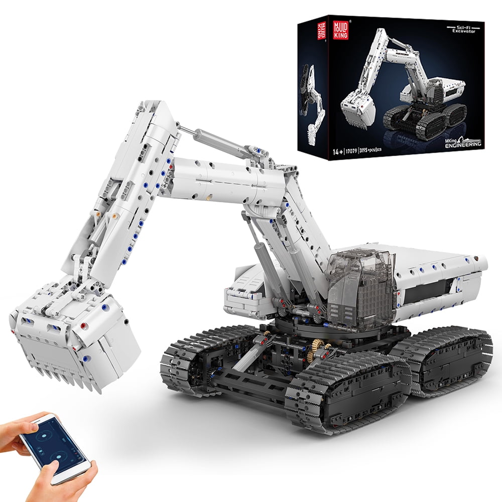 Mould King 17079 RC Large Excavator Building Kit, 3195 Pieces Diggers ...