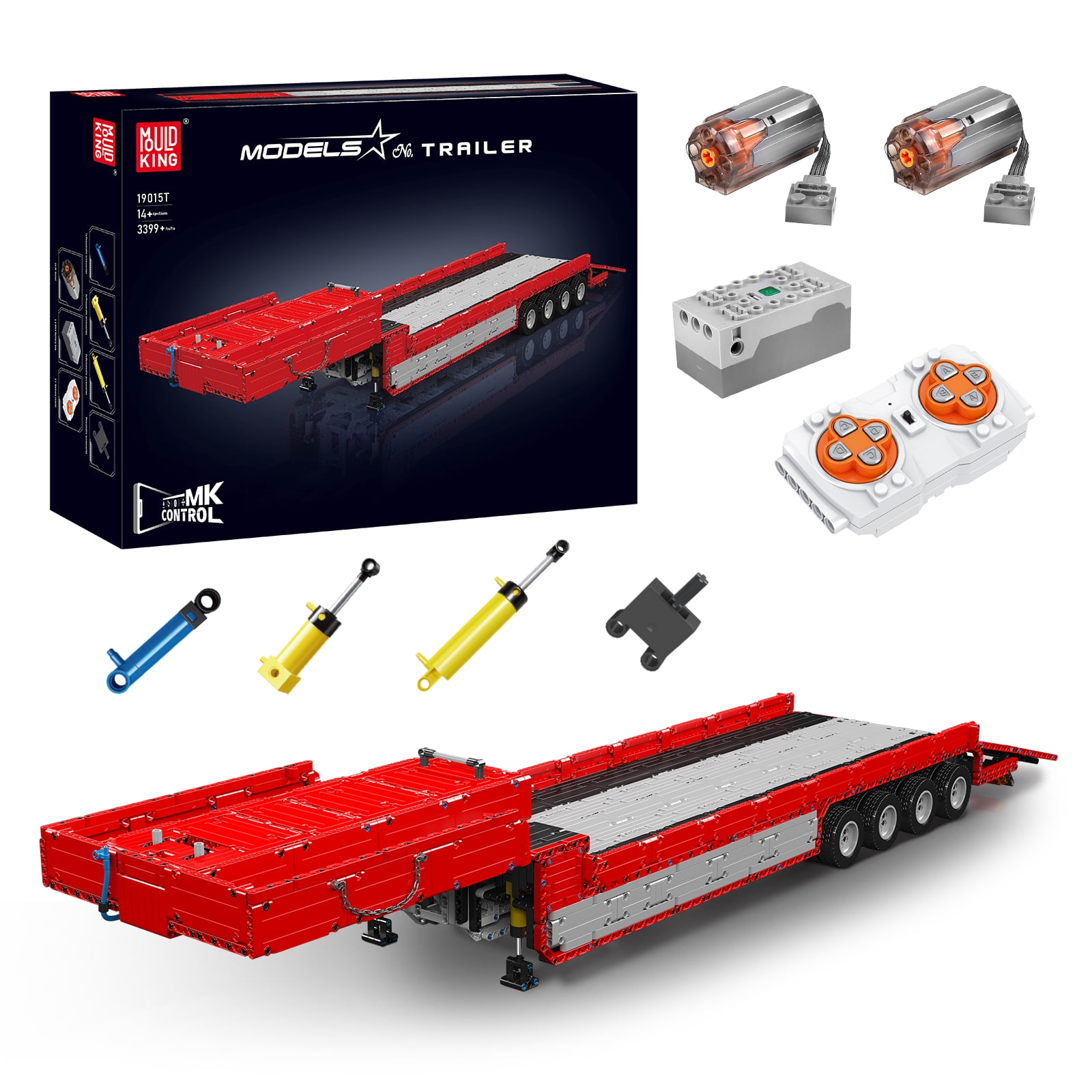 Mould King 19015T Technic Trailer for Truck Model Pneumatic Pallet ...