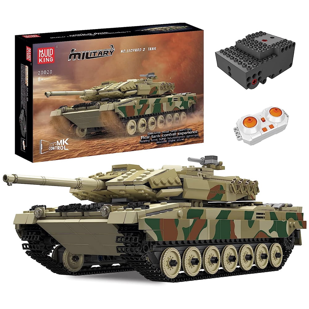 Mould King 20020 Motorized Leopard 2 Tank Model, Buildable RC Car Toy ...