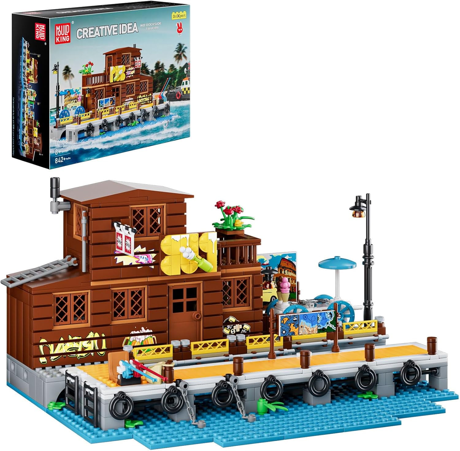 Mould King Fisherman's Wharf Building Sets for Adults Medieval Fishing ...