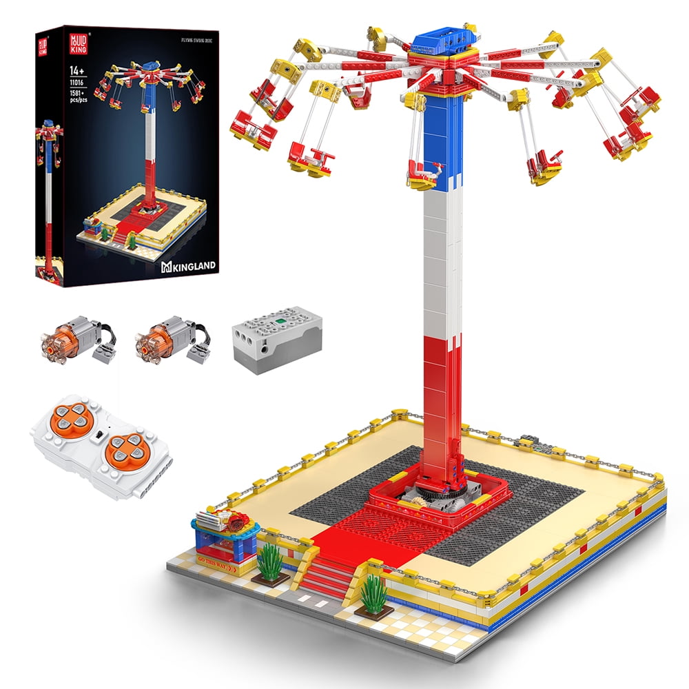 Mould King Flying Swing Ride Building Set, Rotating Flying Chair ...