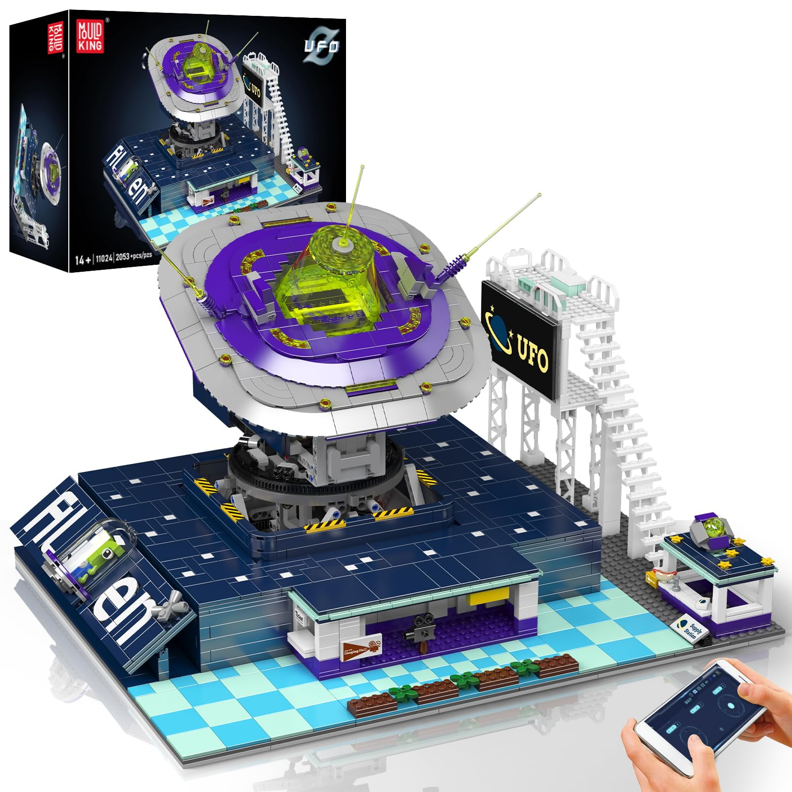 Mould King Star Spaceship Building Set with Spacecraft Model, Base ...