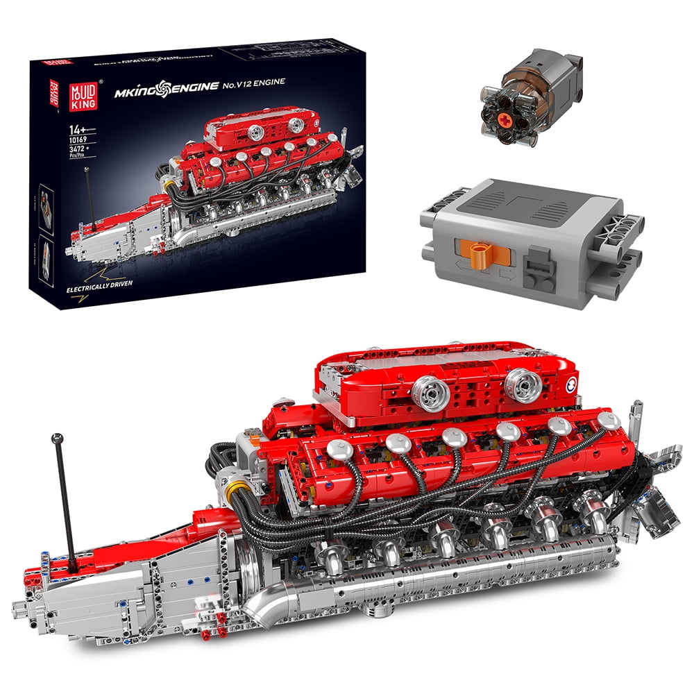 Mould King V12 Engine Building Sets, V8 Model Engine Kit for Adults ...