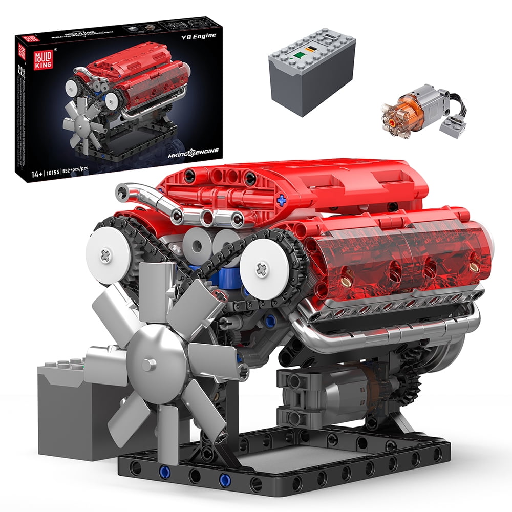 Mould King V8 Engine Building Blocks Sets, 10155 Model Engines Kit That ...