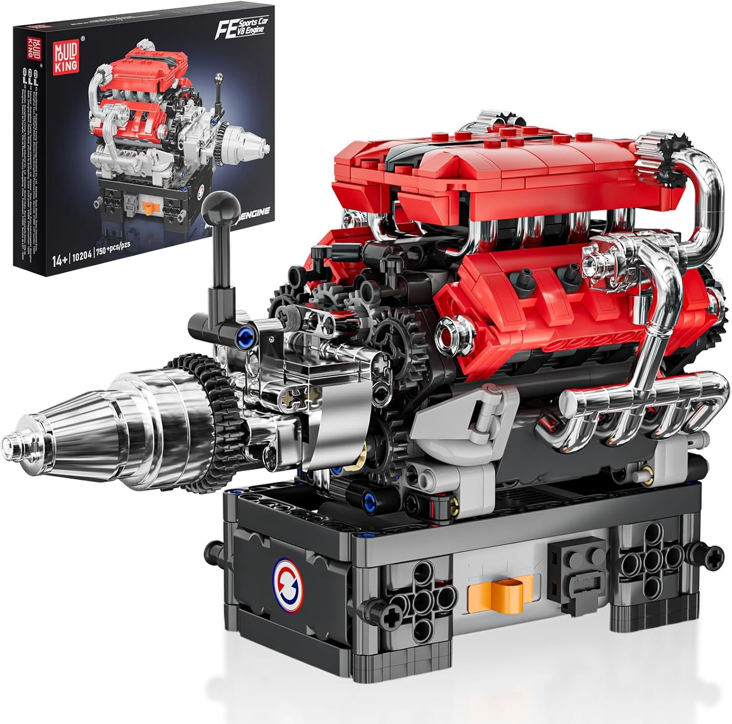 Mould King V8 Engine Model Kit That Works, 10204 FE V8 DIY Car Engine ...