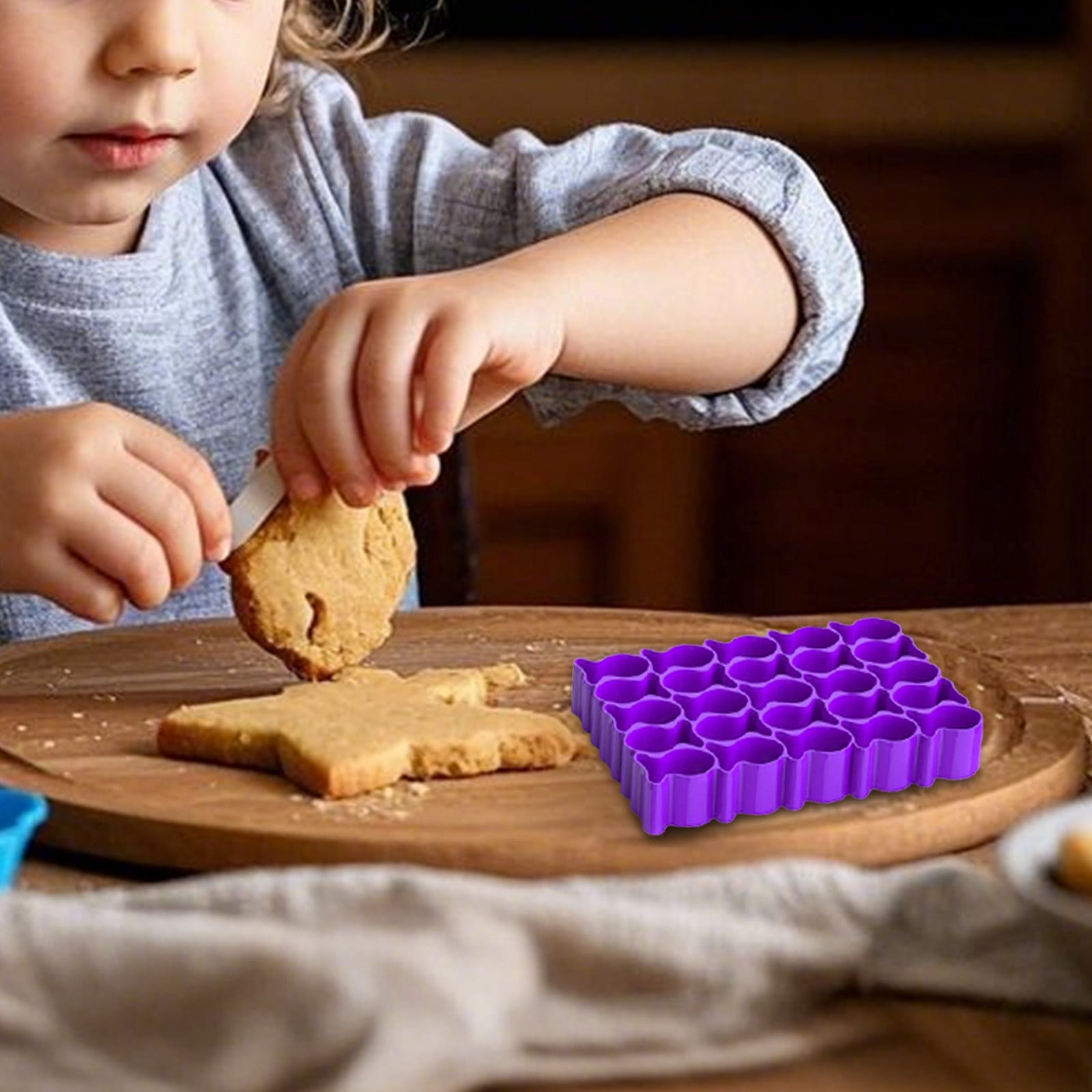 Moulds - 25 Cavity Fish Shaped Cookie Cutter Set for Kids Baking Mini ...