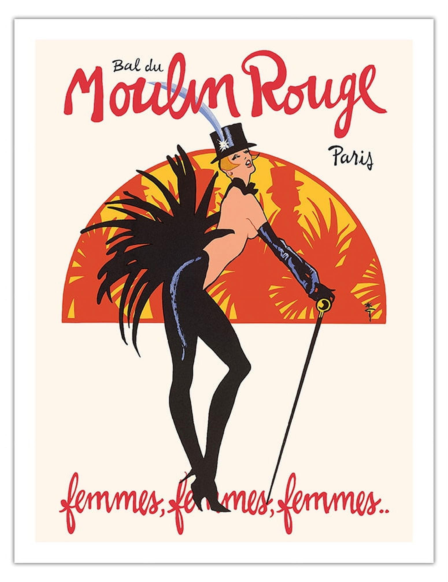 Moulin Rouge Ball - Paris France - Femmes Burlesque Dancers - Vintage ...