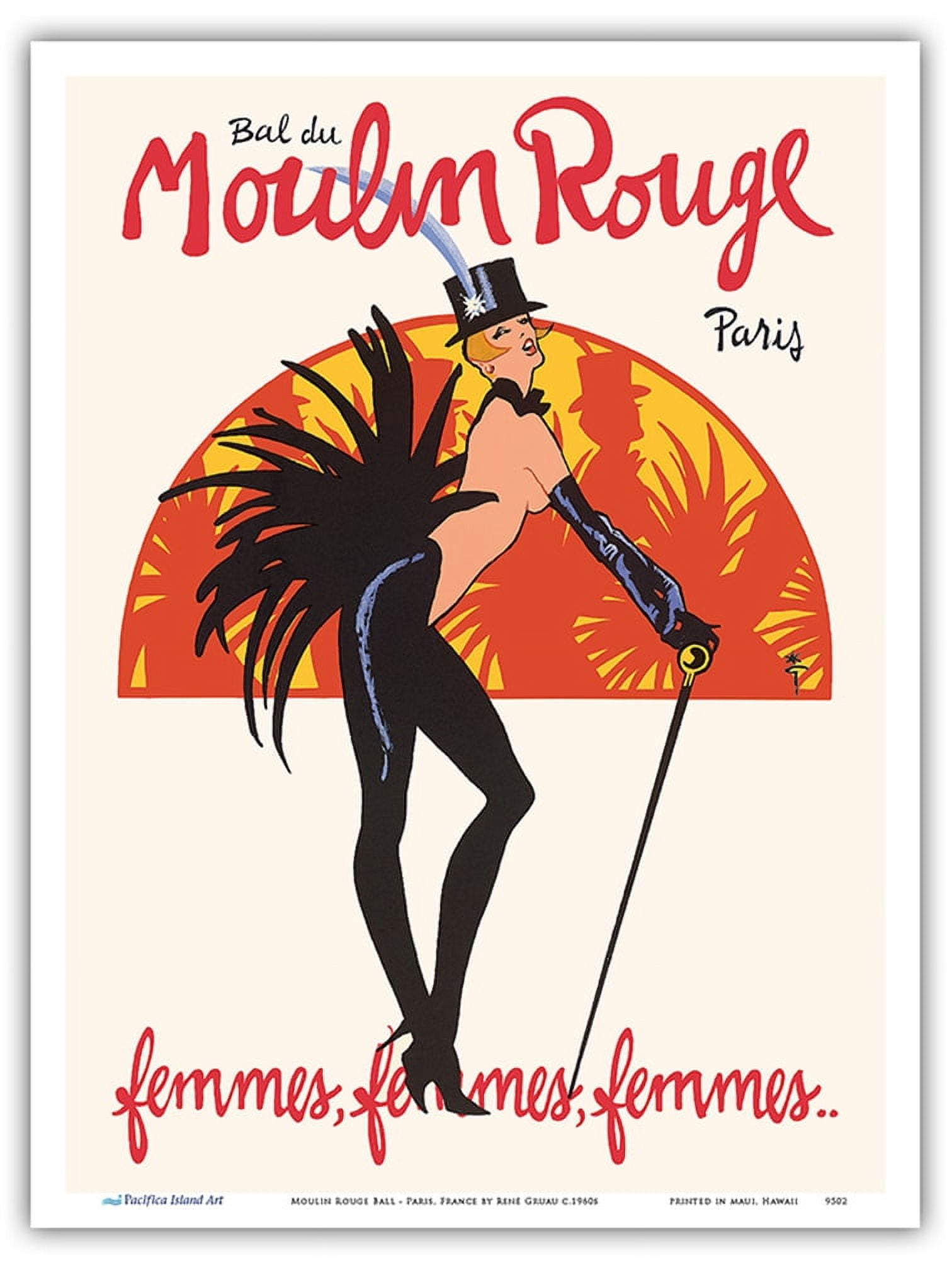 Moulin Rouge Ball - Paris France - Femmes Burlesque Dancers - Vintage ...
