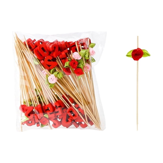 Mouliraty 100pc Valentine's Day Disposable Fruit Picks Heart Shaped ...