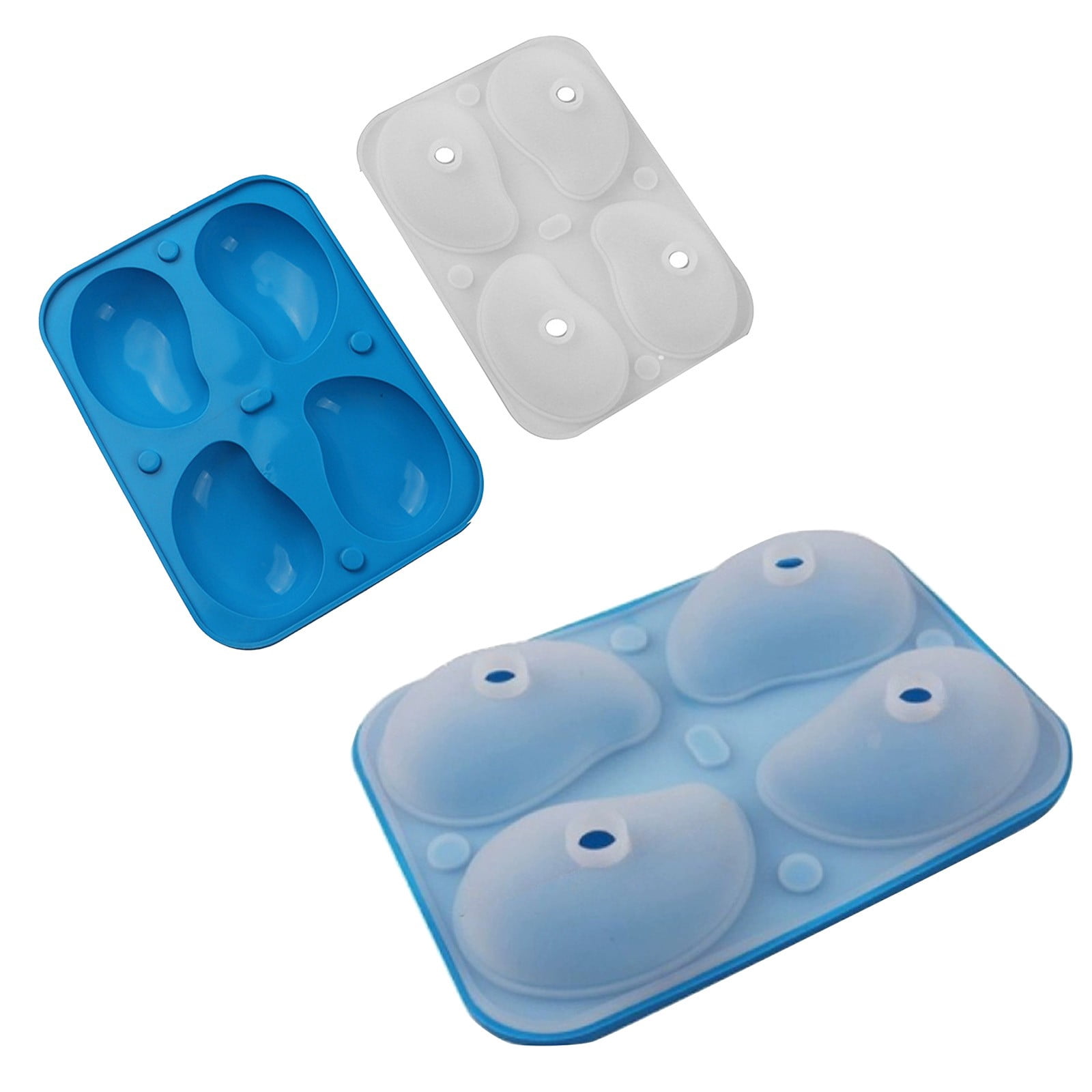 Mouliraty 4 Holes Man Go Shape Cake M Old Fruit Pudding Ice Tray M Old ...