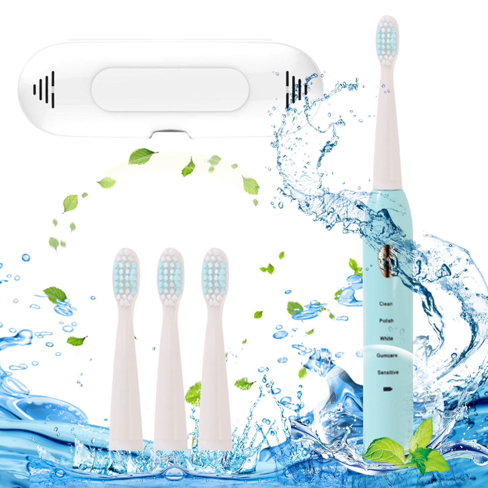 Mouliraty Adult Electric Toothbrush With 4 Brush Heads And Travel Case ...