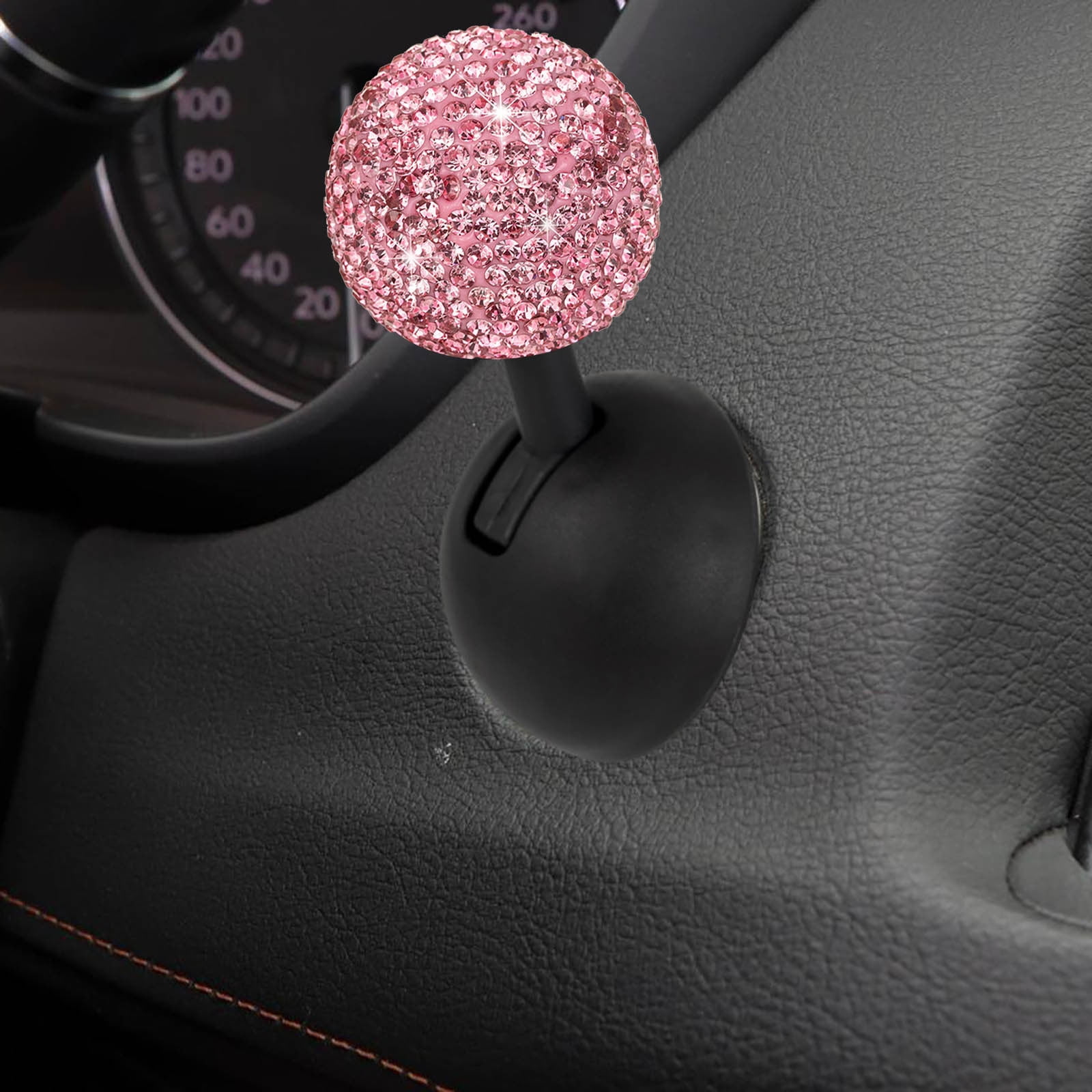 Mouliraty Car Push To Start Button Rocker Diamond-Encrusted Ball-Bar Car Button Start LeverStart ...