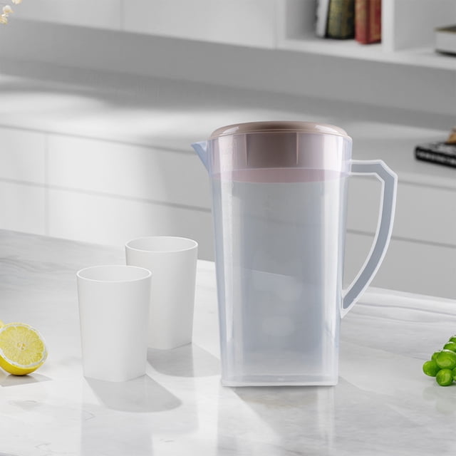 Mouliraty Clear Plastic Pitcher with Lid Clear Water Pitcher for Cold ...