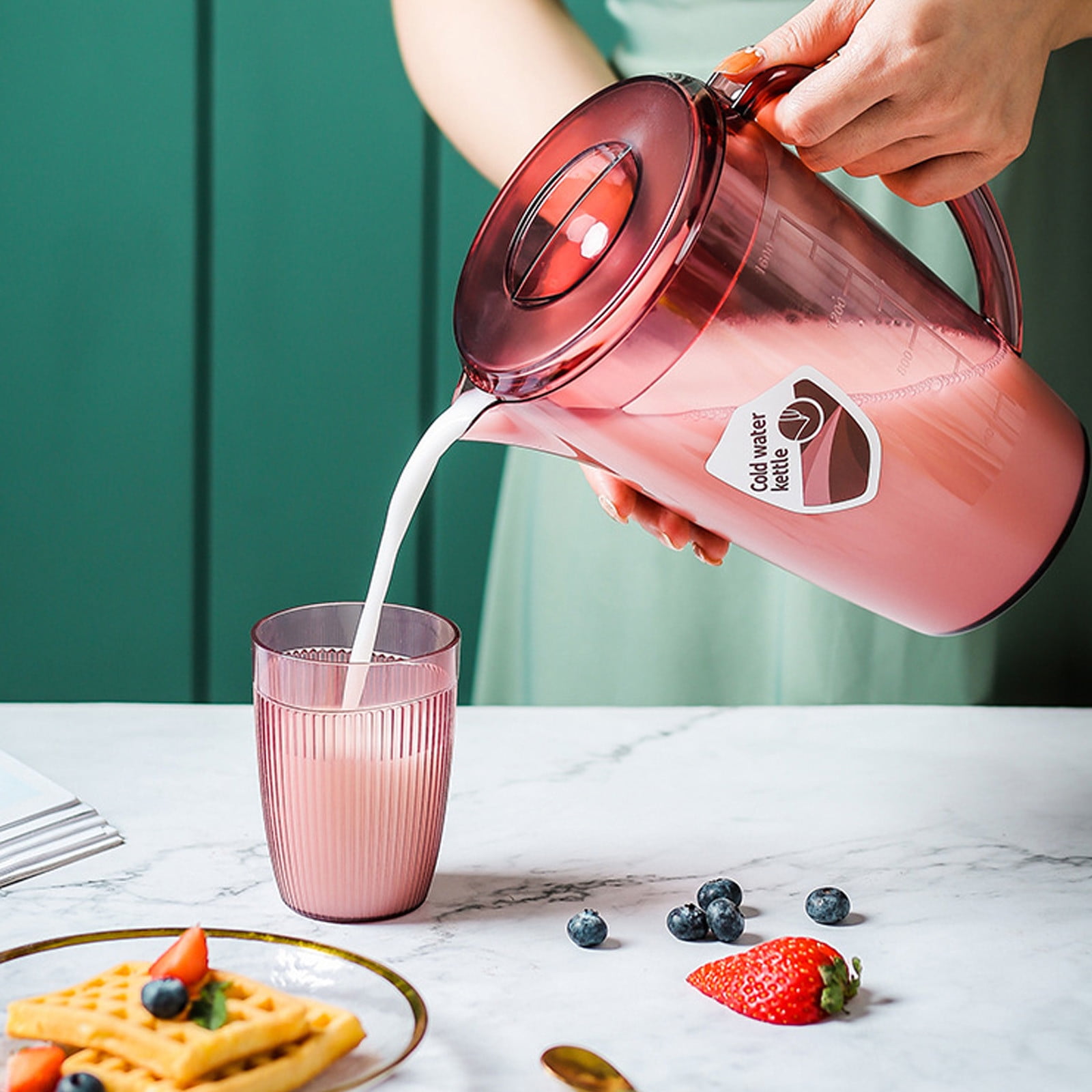 Mouliraty Clear Plastic Pitcher, with Lid Clear Water Pitcher for Cold ...
