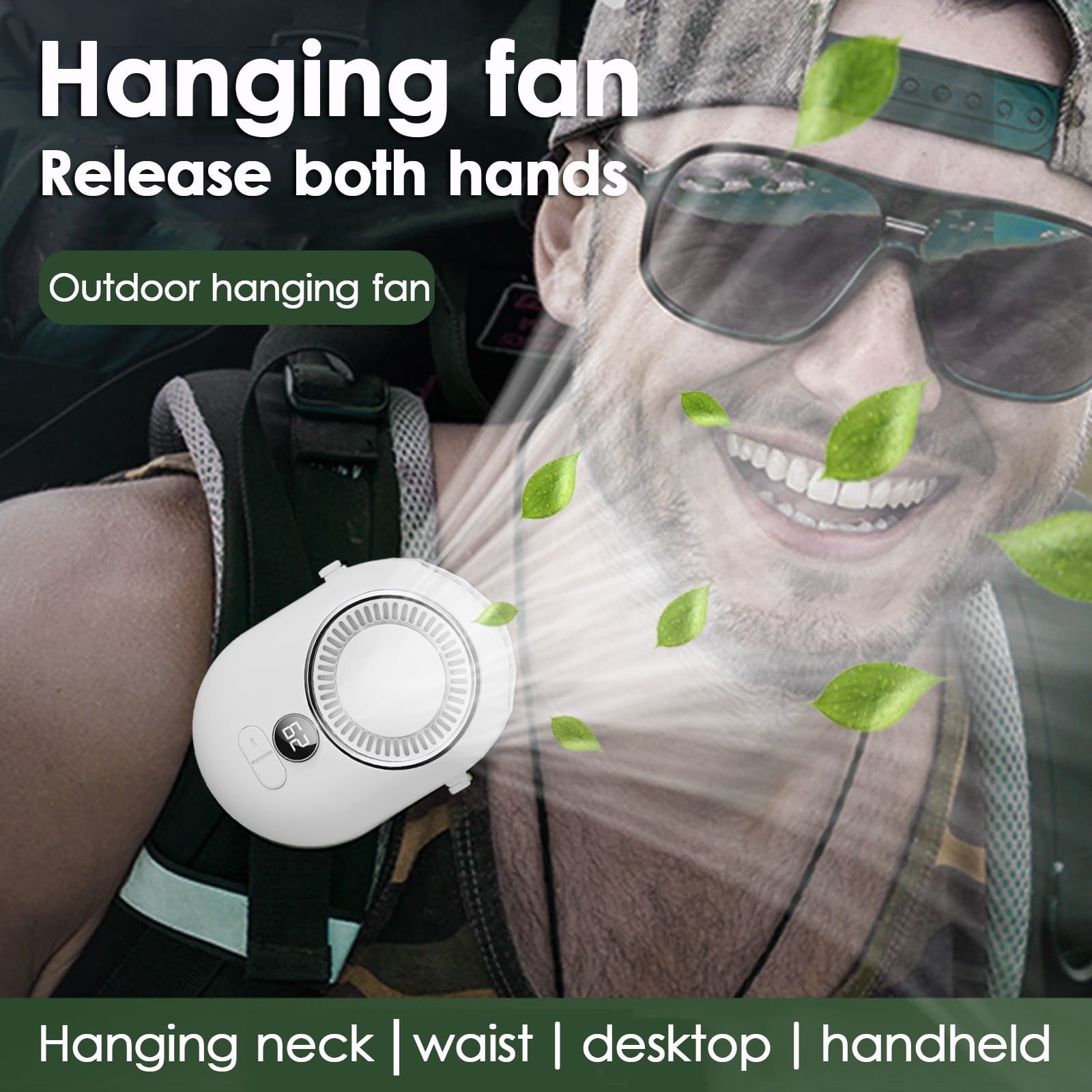 Mouliraty Digital USB Charging Outdoor Lazy Person Neck Hanging Fans ...