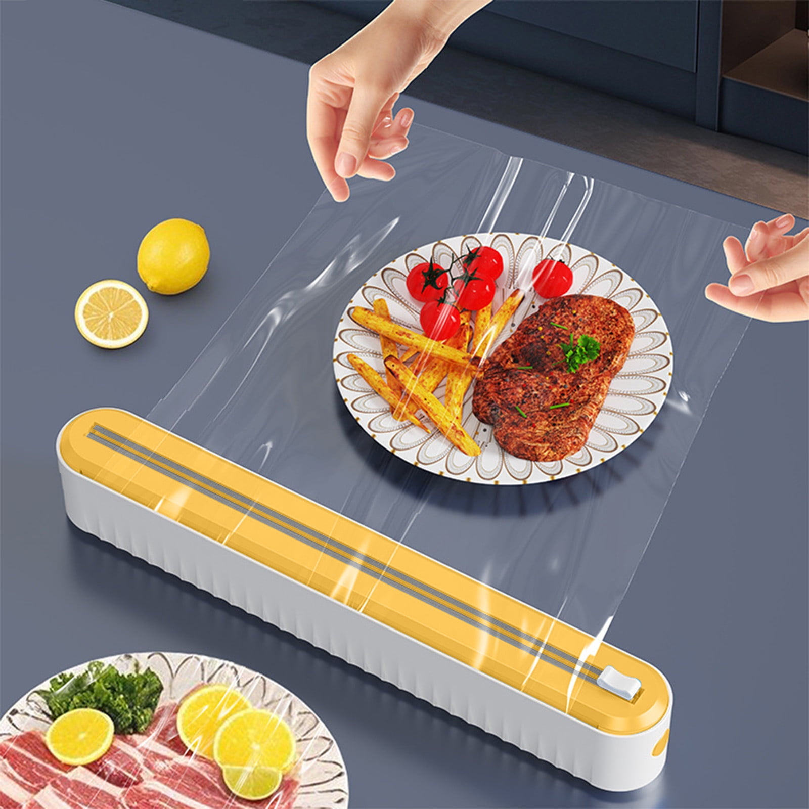 Mouliraty Magnetic Plastic Wrap Dispenser, with Cutter Aluminum Foil ...