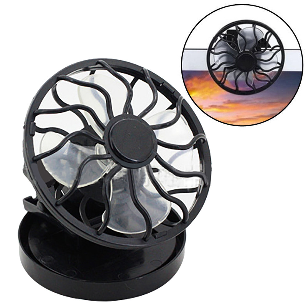 Mouliraty Portable Clip On Solar Cell Fan Sun Power Energy Panel Summer ...
