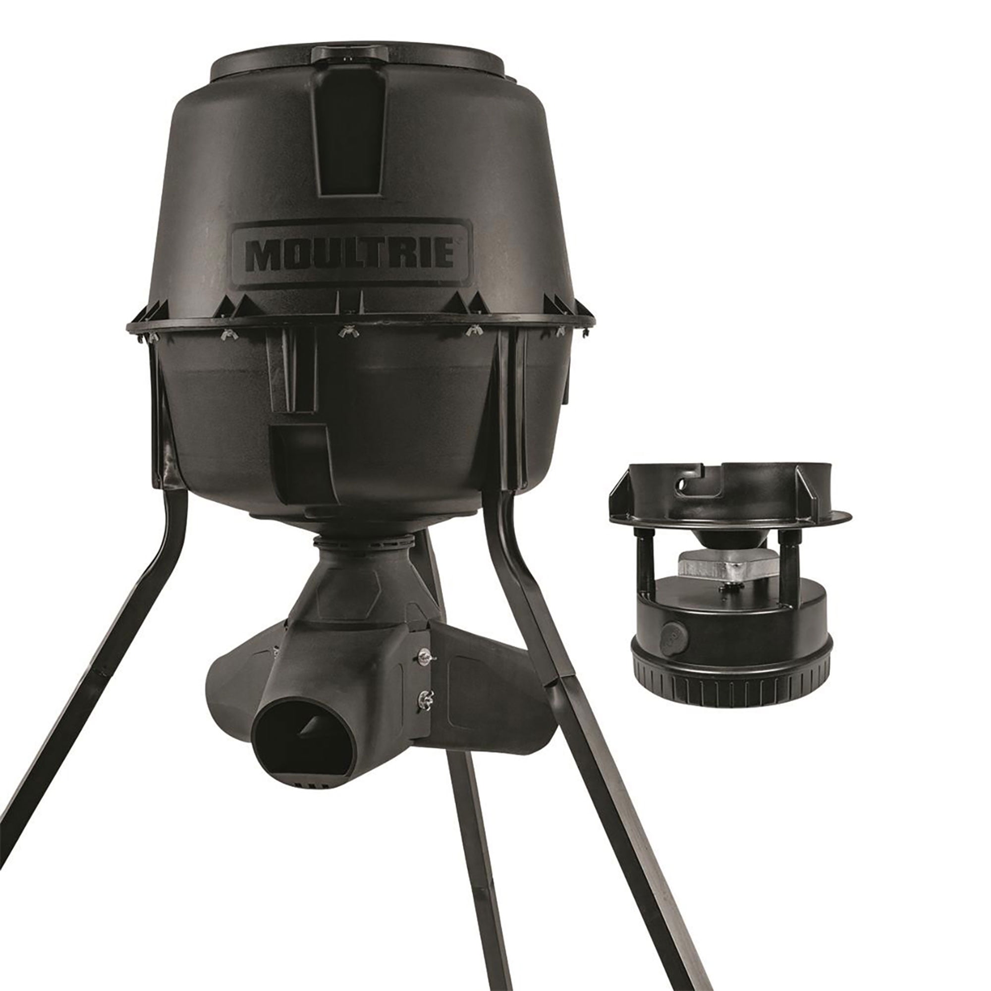 Moultrie 13340 30 Gallon Drum Gravity Spin Tripod Combo Deer Feeder ...
