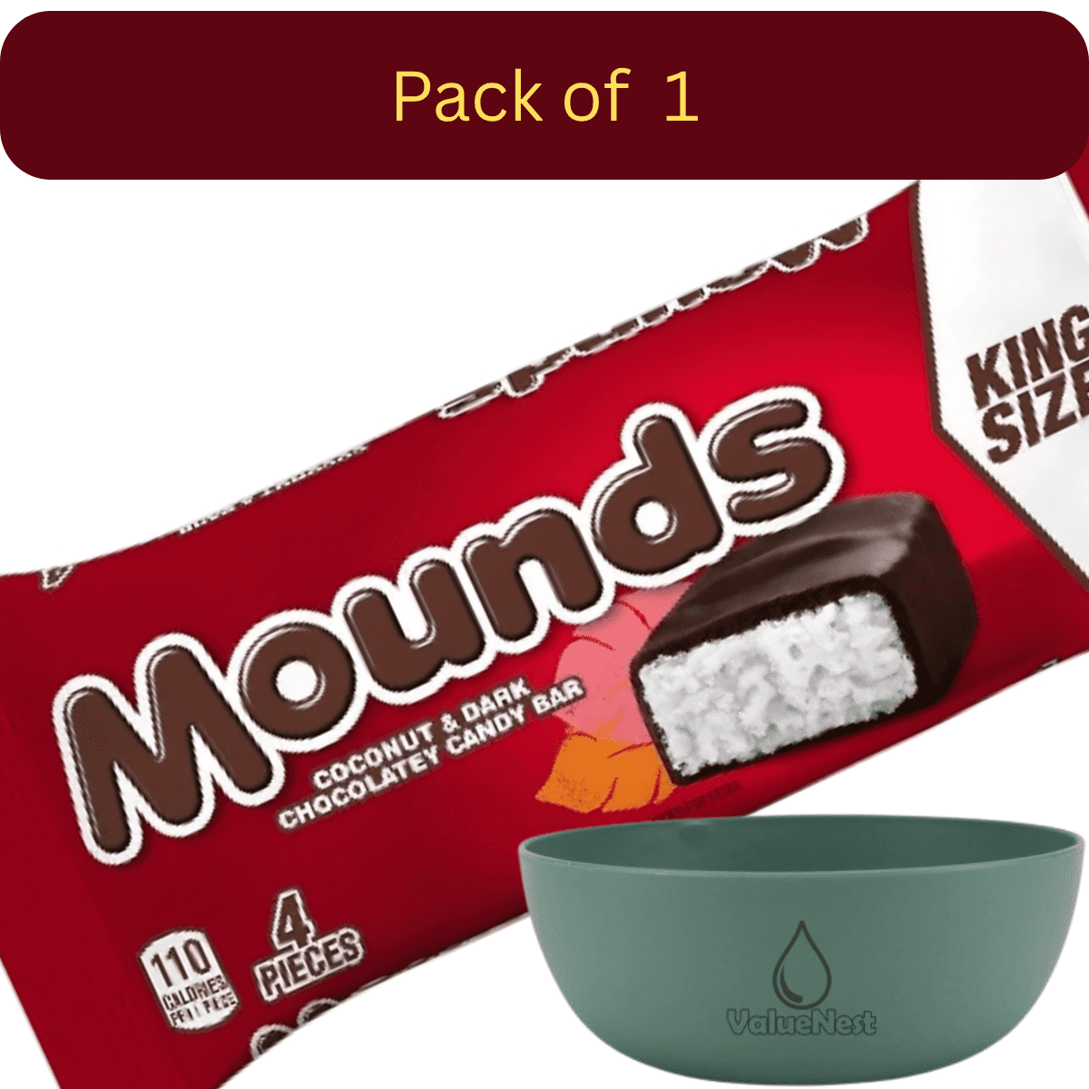 Mounds Coconut & Dark Chocolate King Size Candy Bars 4 Pack, 3.5 oz ...