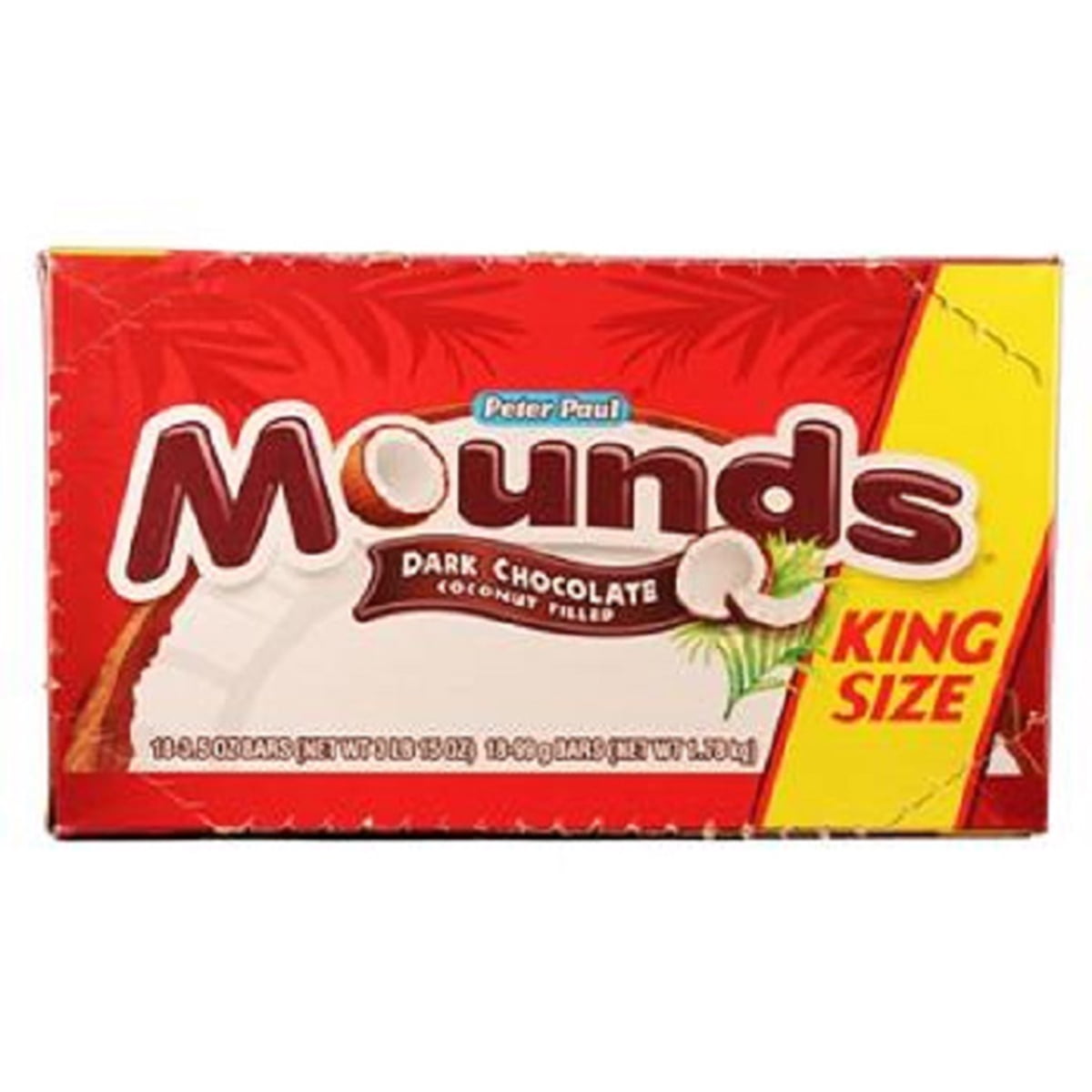 Mounds Dark Chocolate and Coconut King Size 18 Count - 3.5 oz - Walmart.com