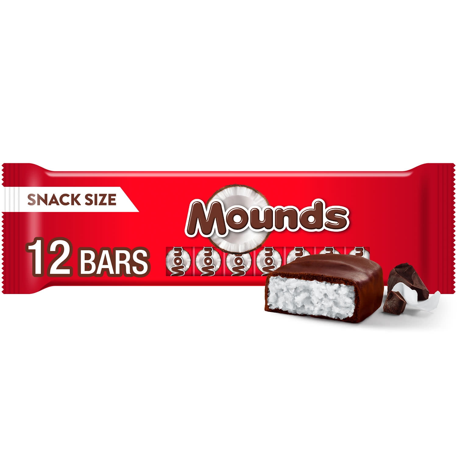 Mounds Dark Chocolate and Coconut Snack Size Candy, Bars 0.6 oz, 12 ...