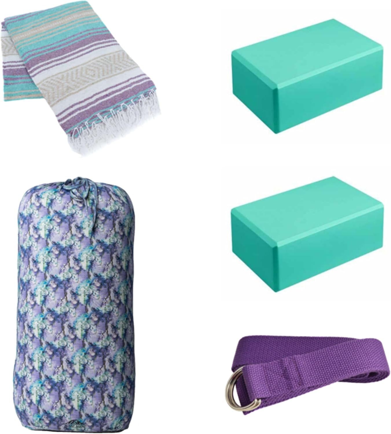 Mount 5-Pack Restorative Yoga Kit, 1 Yoga Bolster (24" x 10" x 5"), 2 ...