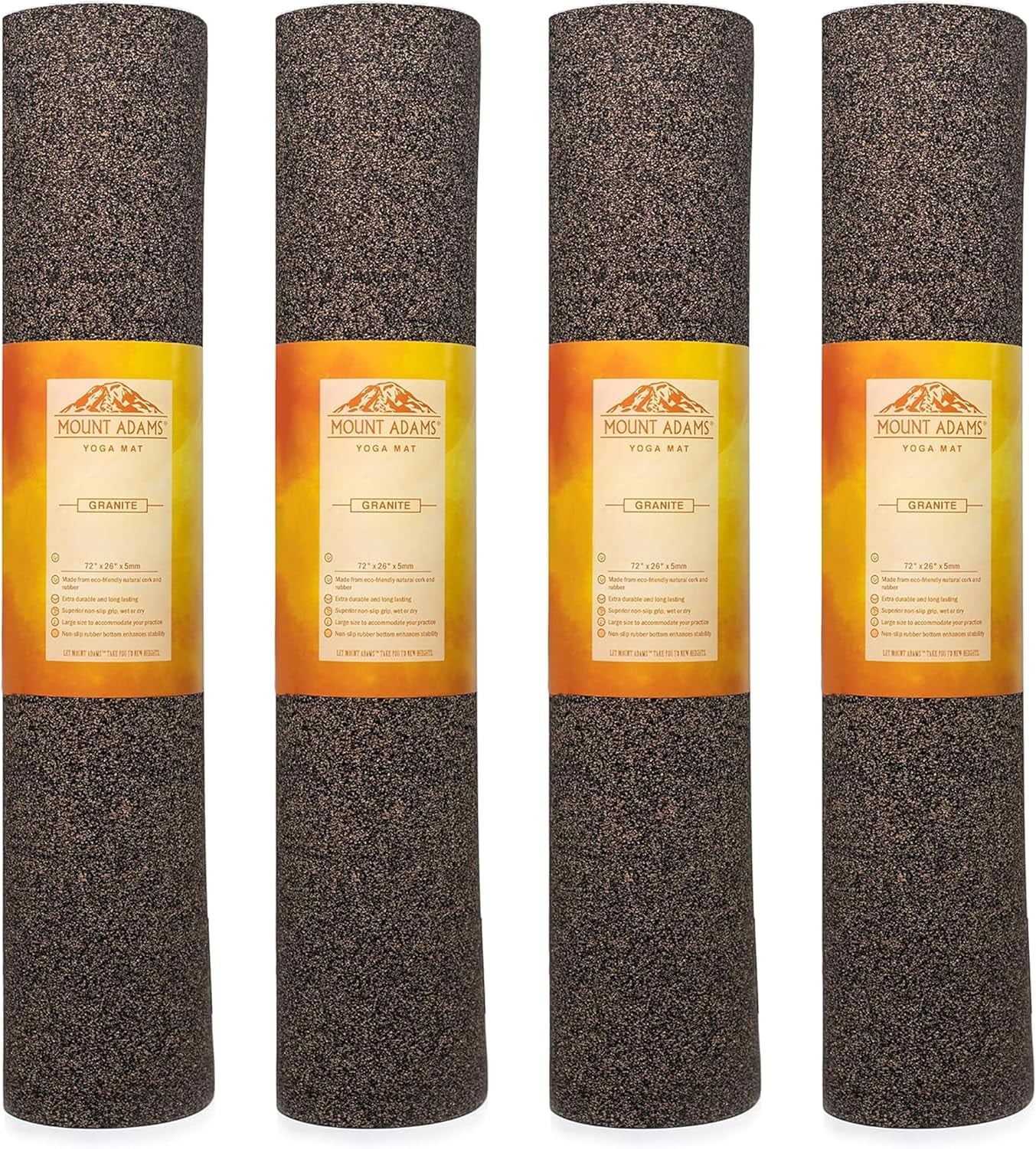 Mount Adams Granite XL Heavy Yoga Mat, 1 or 4-Pack, 72” x 26” x 5mm ...